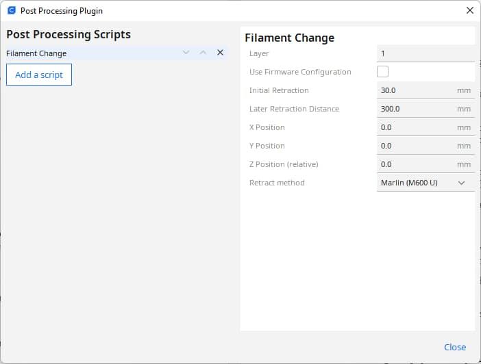 How to Use Cura Post-Processing Scripts – Change Filament & More – 3D Printerly
